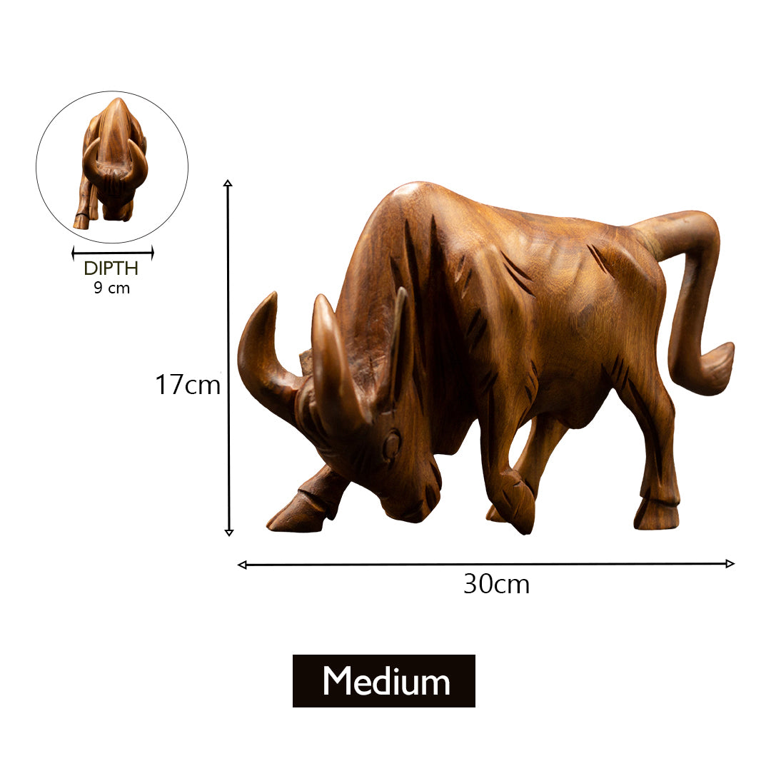 Handcrafted Wooden Bull – Wood Max Studio